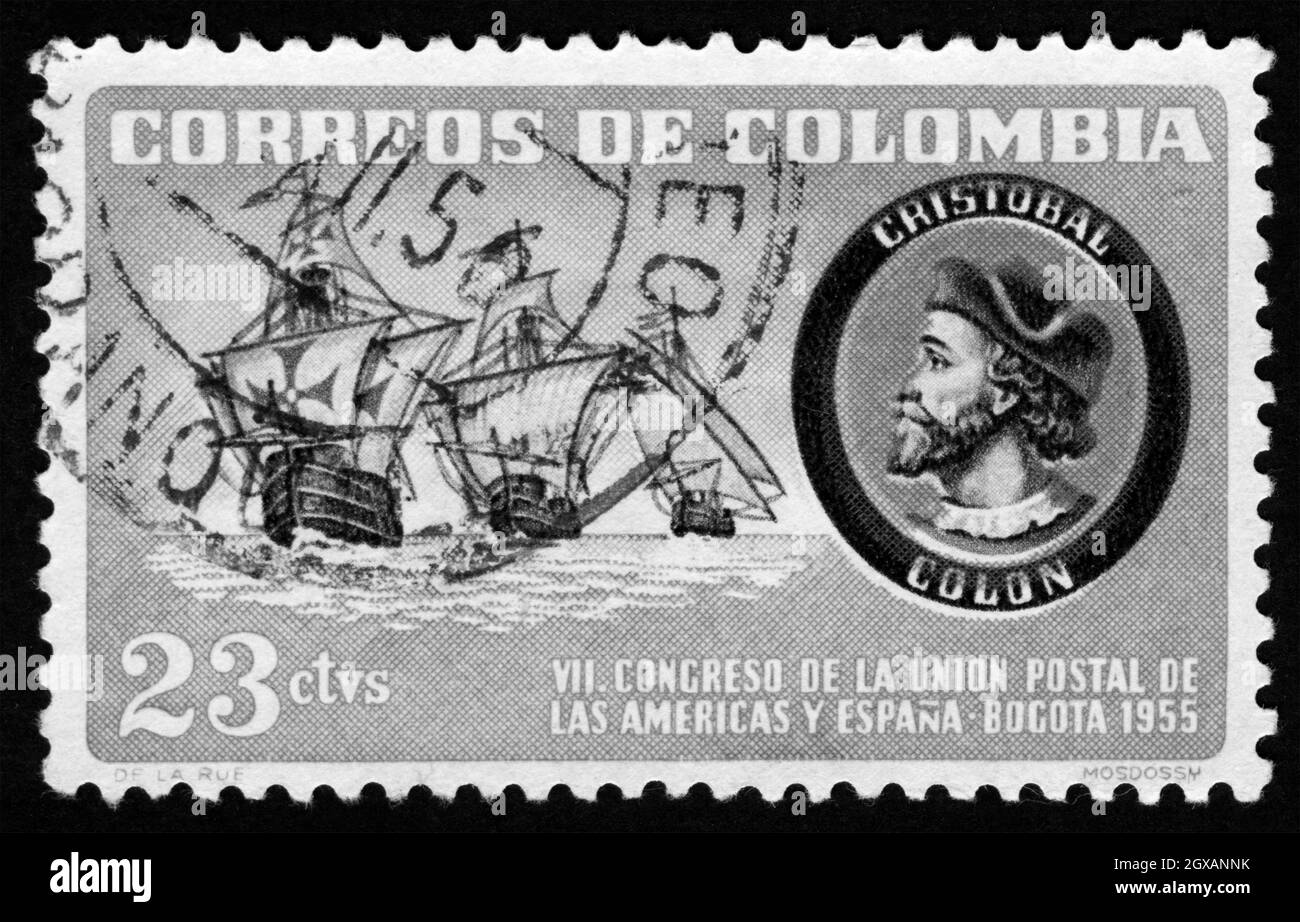 Colombia stamp vintage hi-res stock photography and images - Alamy