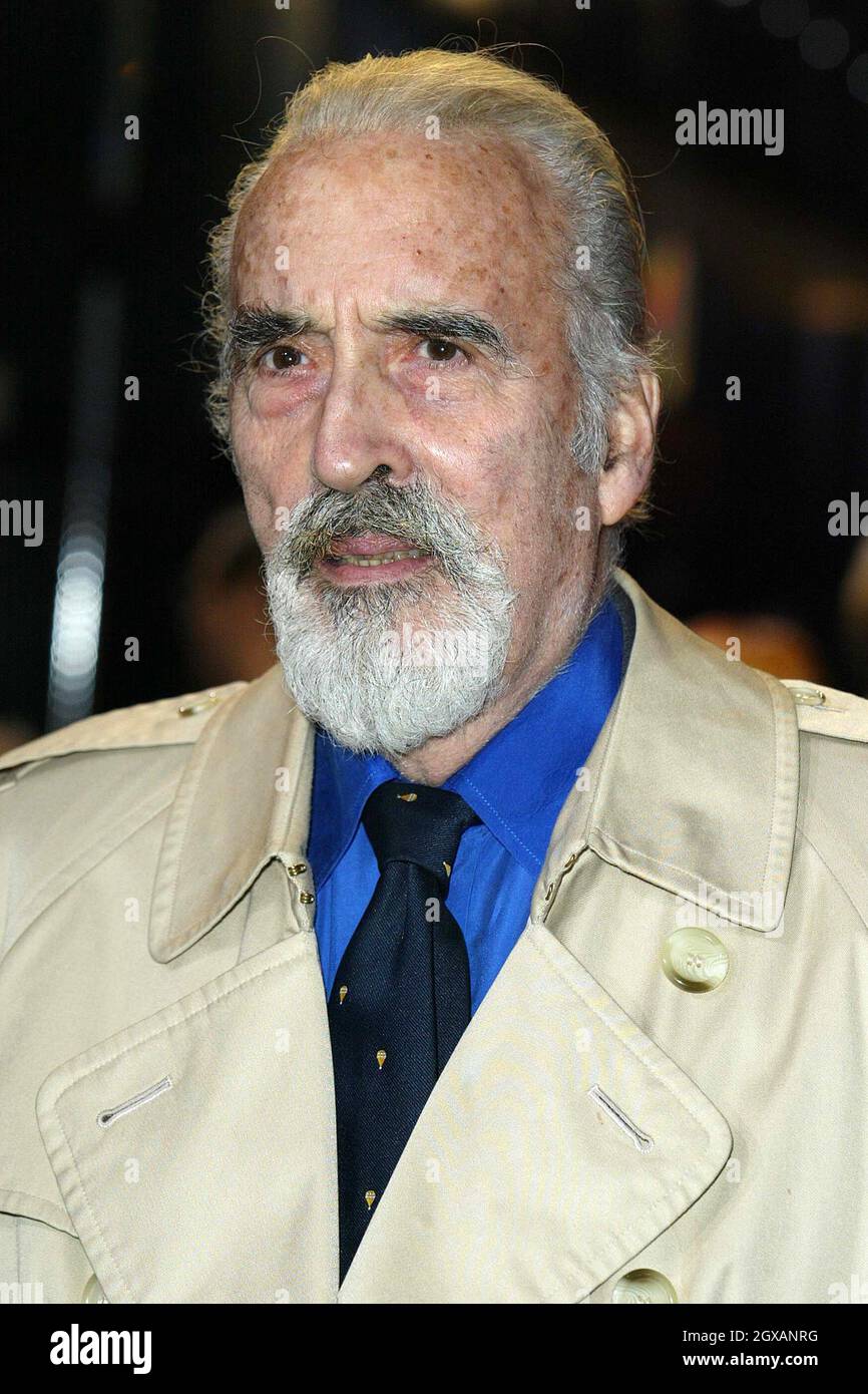 Sir Christopher Lee arrives at the world film premiere Finding ...