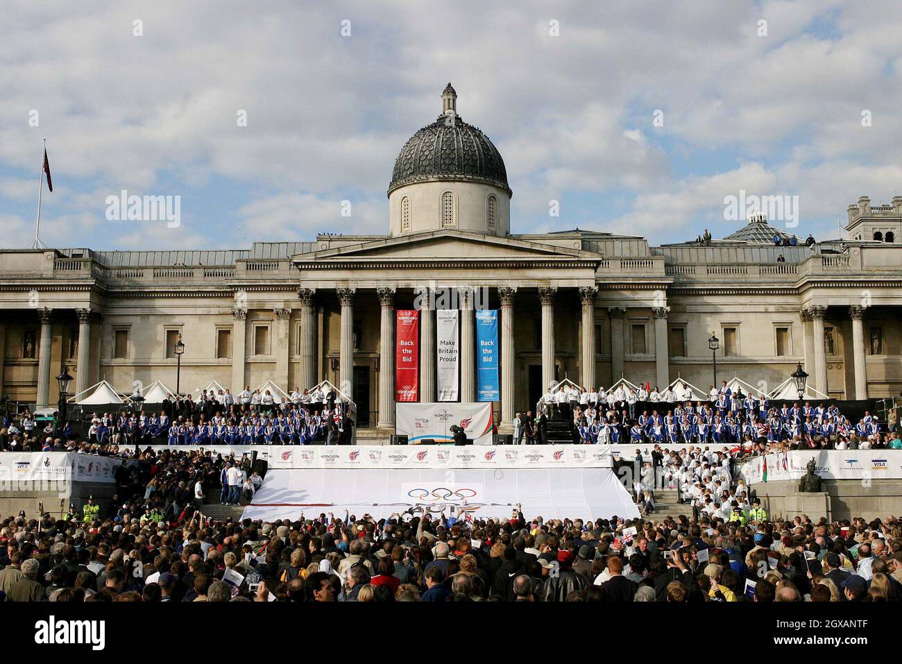 The Olympic Parade of the Heroes, through the streets of London Stock ...
