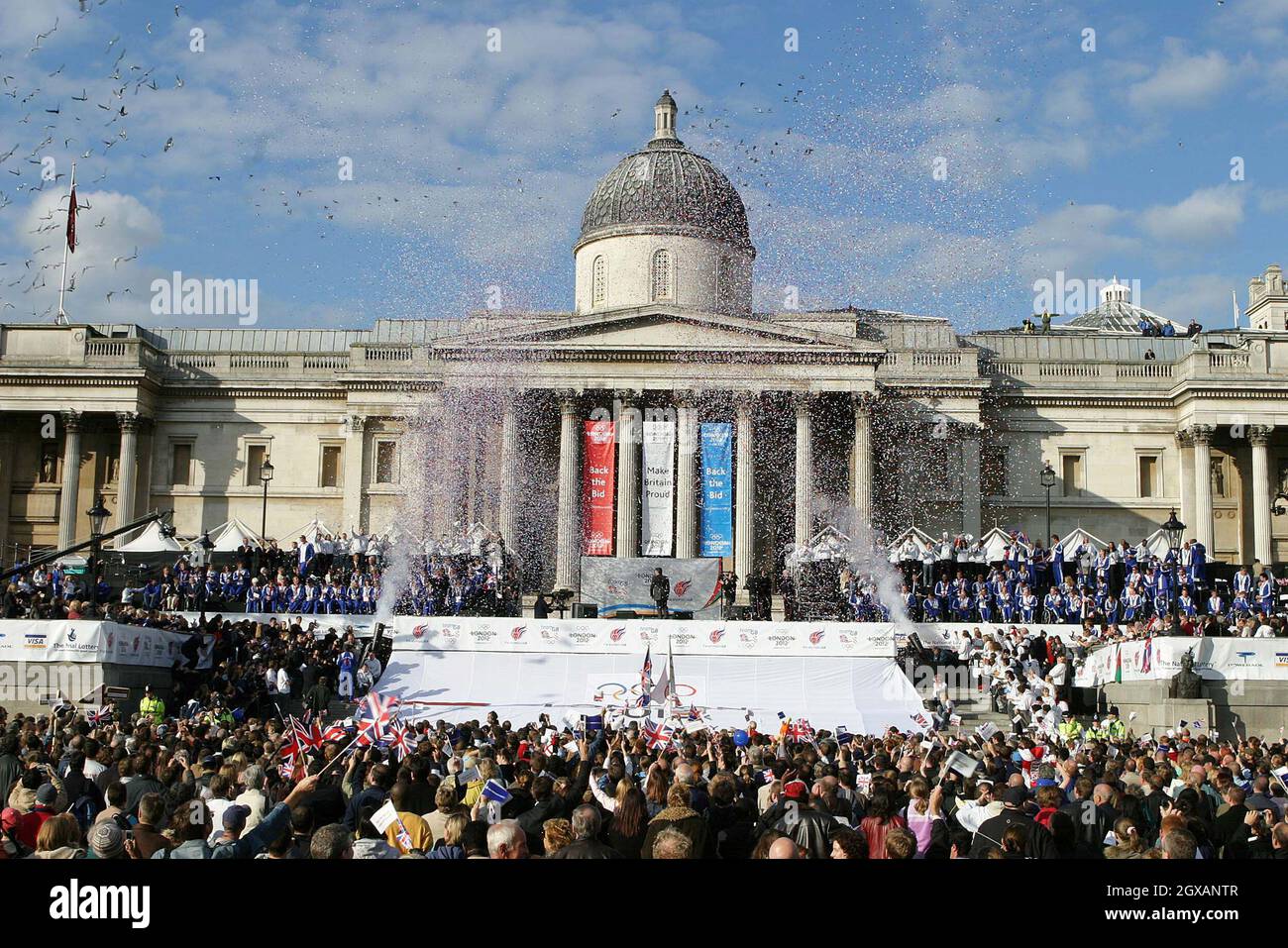 The Olympic Parade of the Heroes, through the streets of London Stock ...