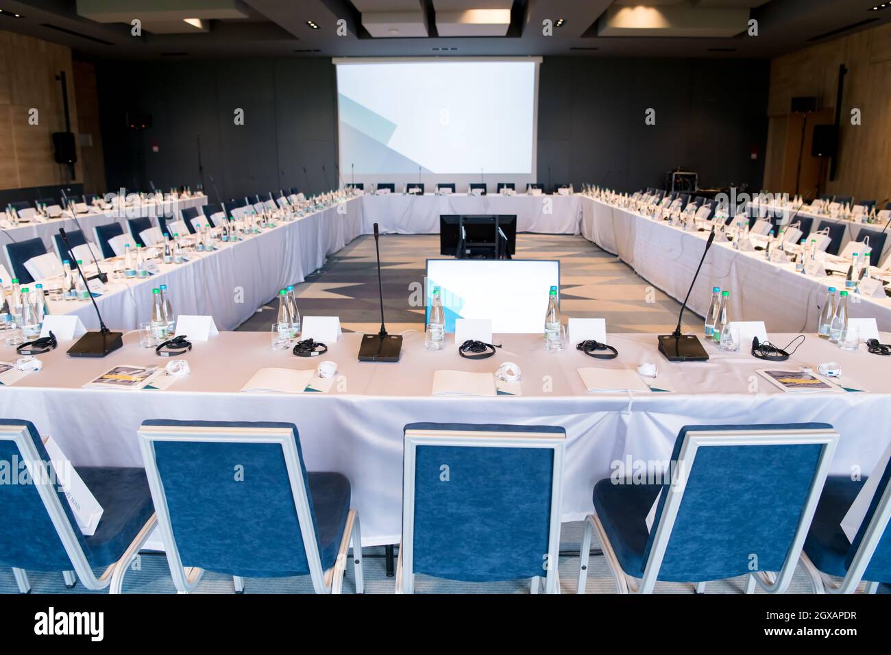 interior of big modern conference room before starting a business ...