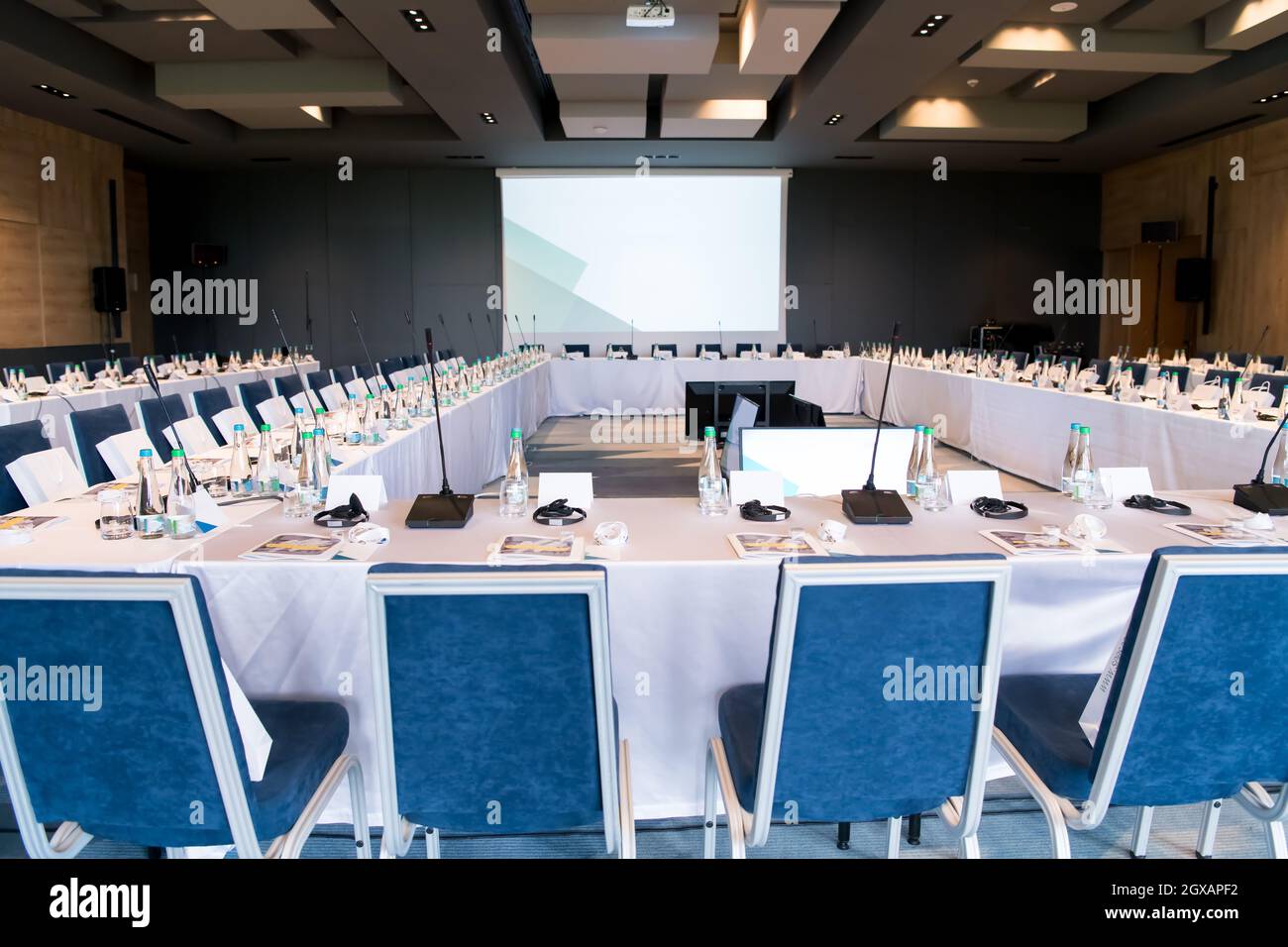 interior of big modern conference room before starting a business ...