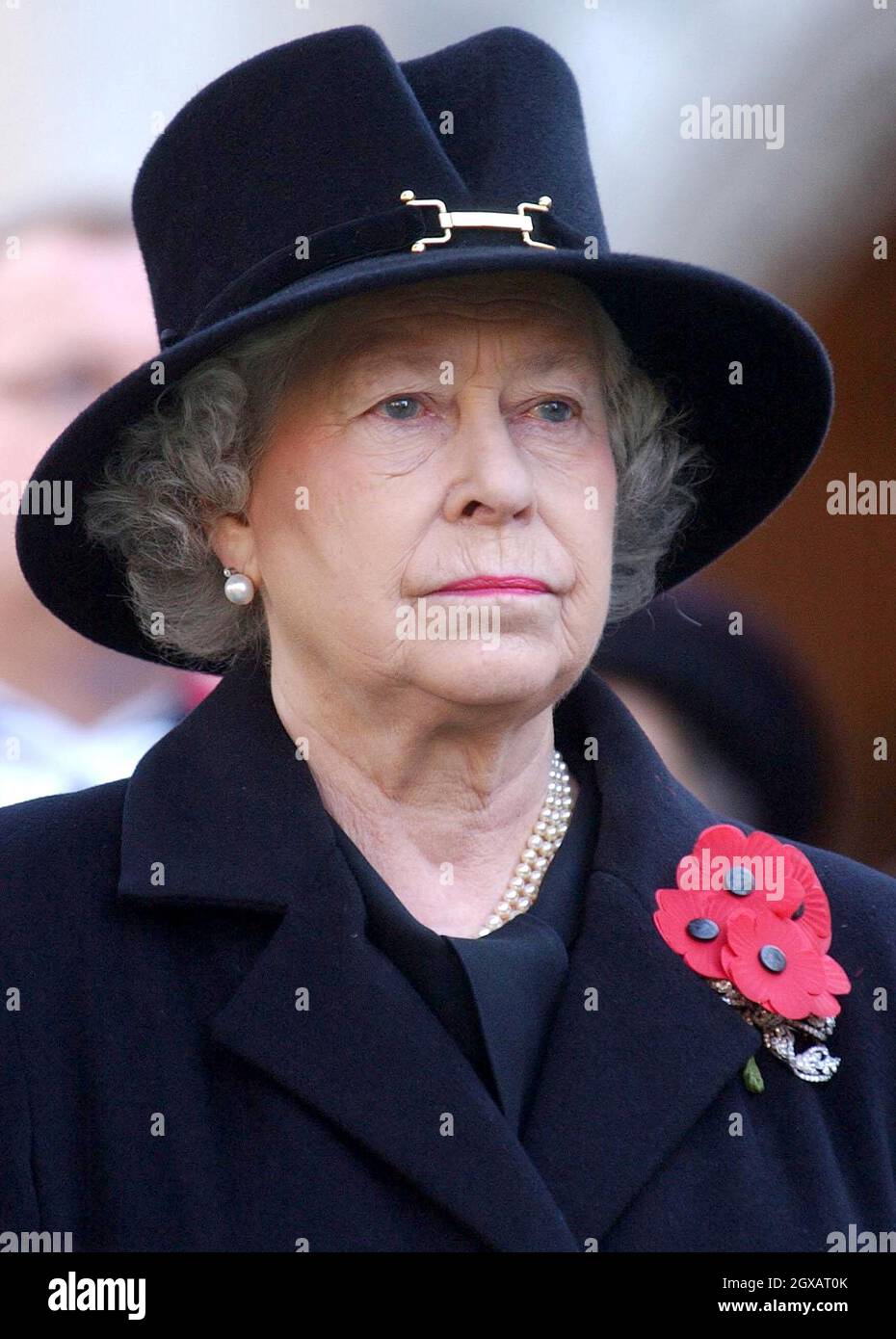 Britain's Queen Elizabeth II stands Thursday November 11, 2004 during a ...