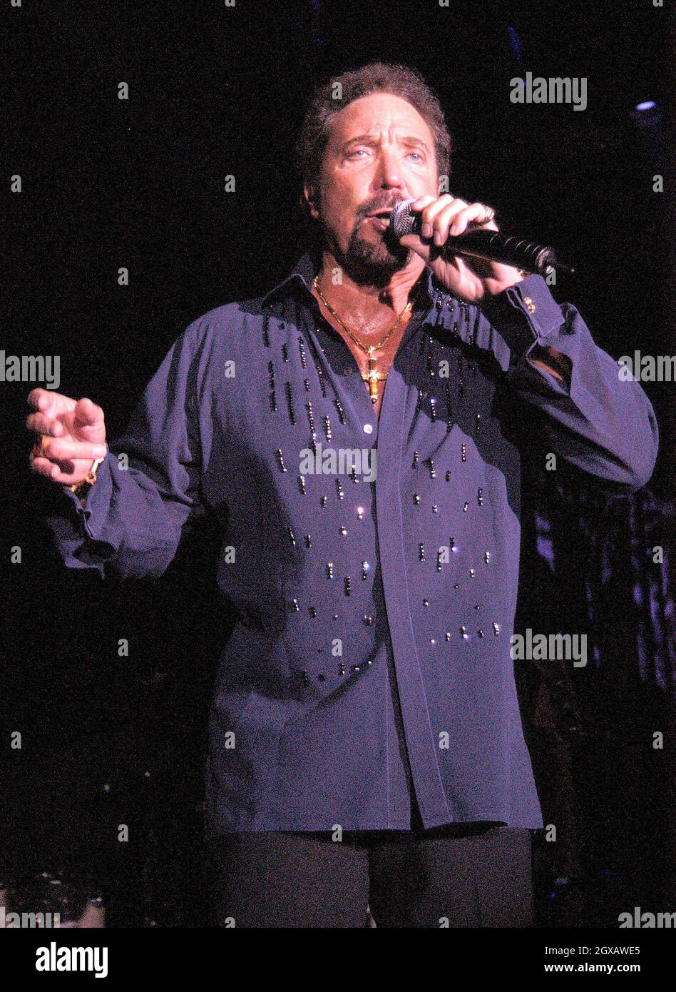 Tom Jones performing live in concert at Irving Plaza, New York Stock ...