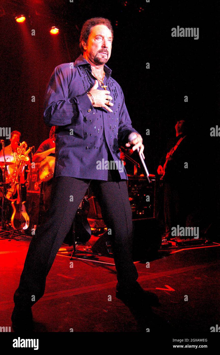 Tom Jones performing live in concert at Irving Plaza, New York Stock ...