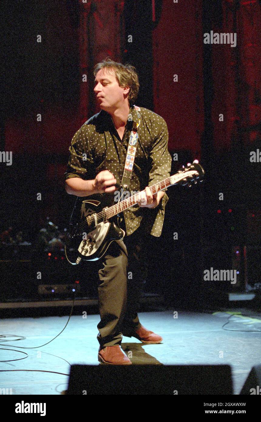 Peter Buck of REM performs at the Orpheum Theater in Vancouver, Canada ...
