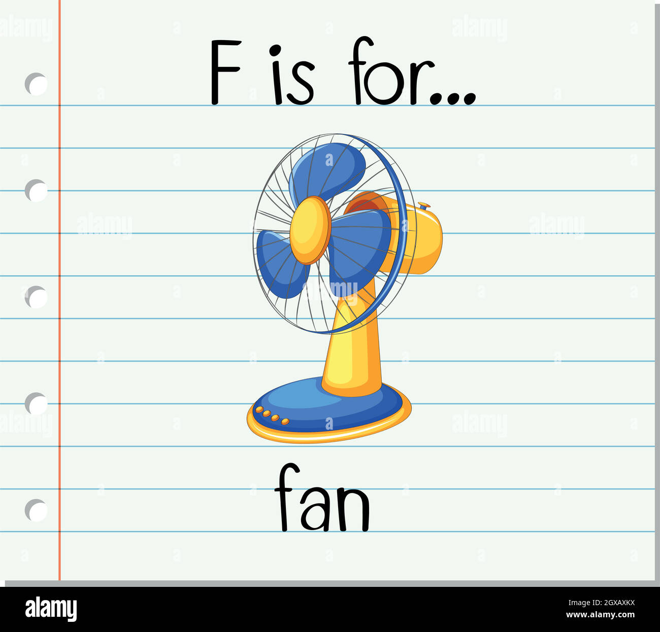 Flashcard letter F is for fan Stock Vector Image & Art - Alamy
