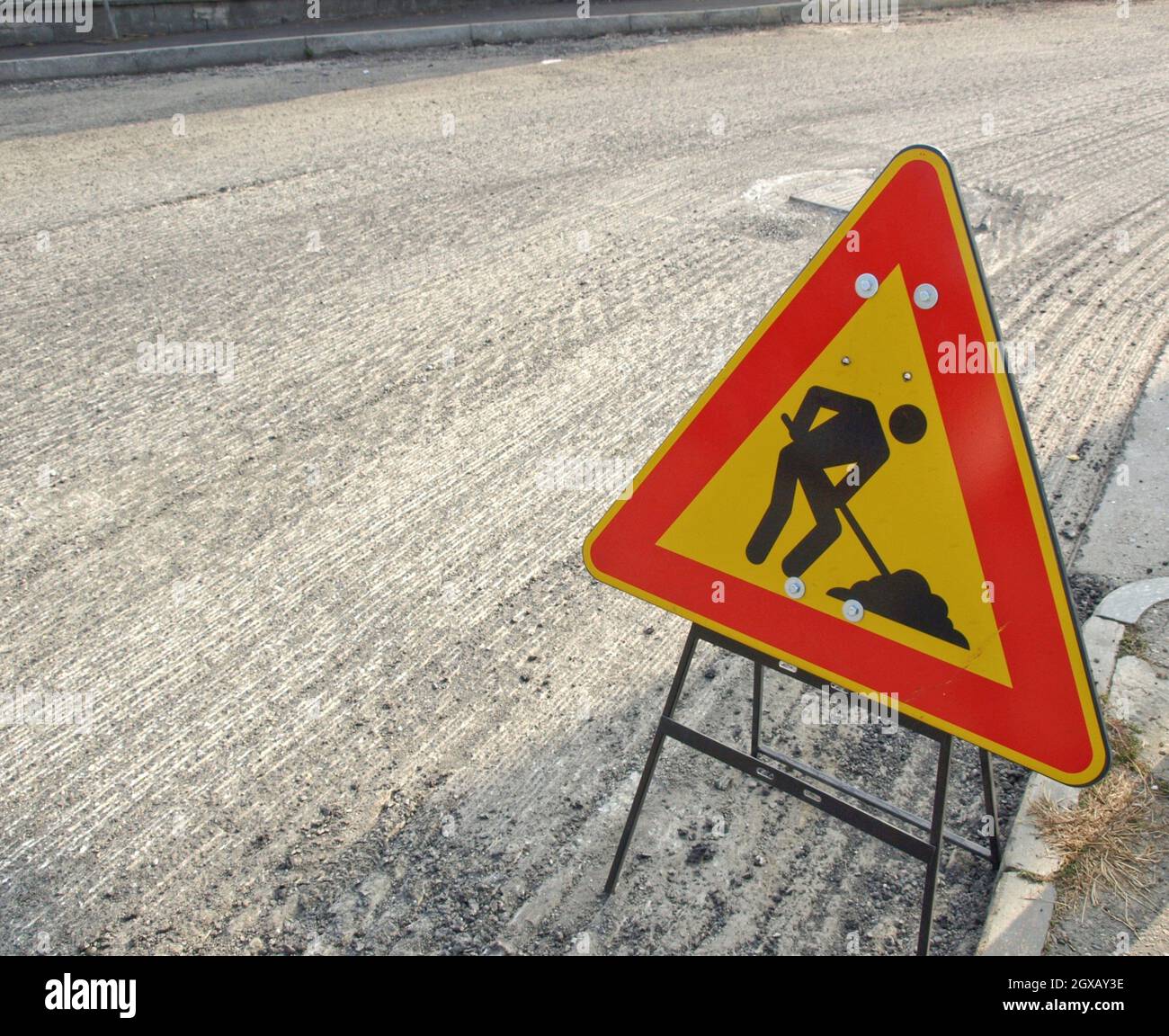 Road works traffic sign hi-res stock photography and images - Alamy