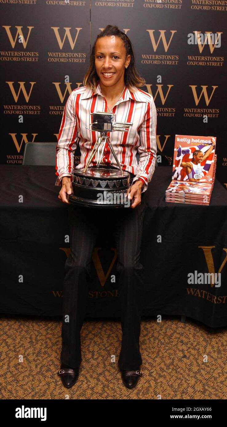 Kelly Holmes at book signing held at Waterstone's on Oxford Street ...