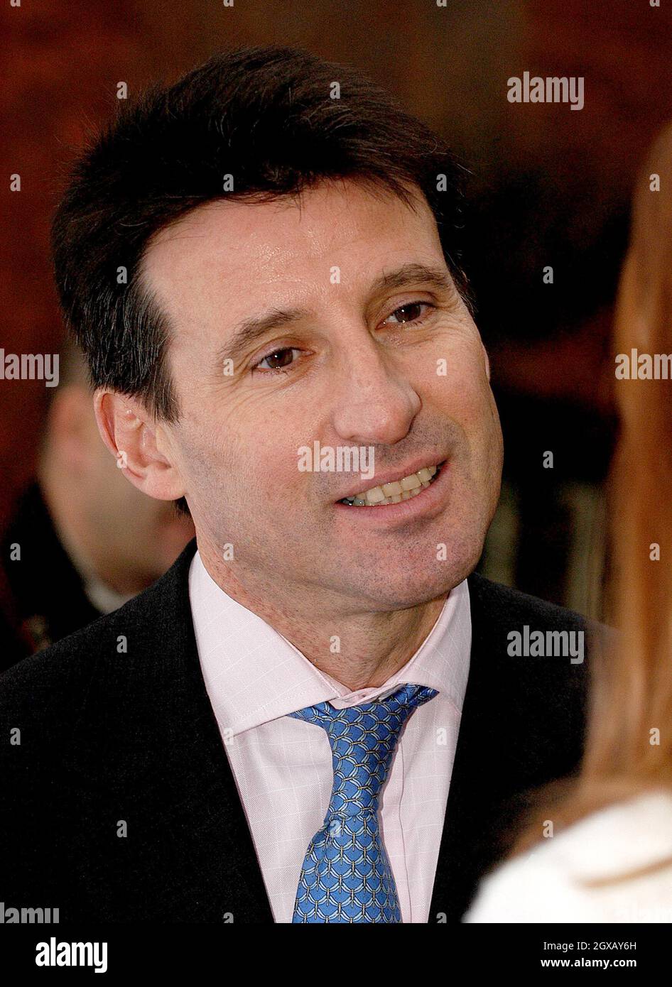 Lord Coe jumps through the EDF Energy leap counter and together with ...
