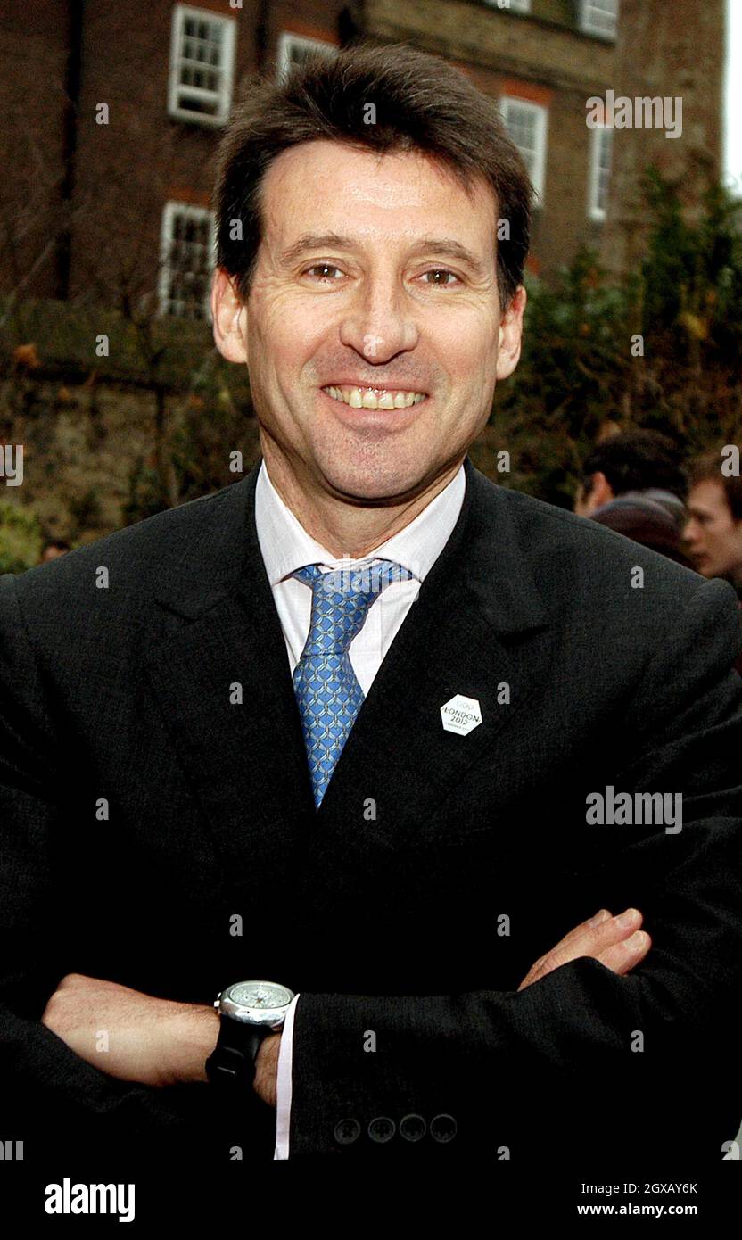 Lord Coe jumps through the EDF Energy leap counter and together with ...