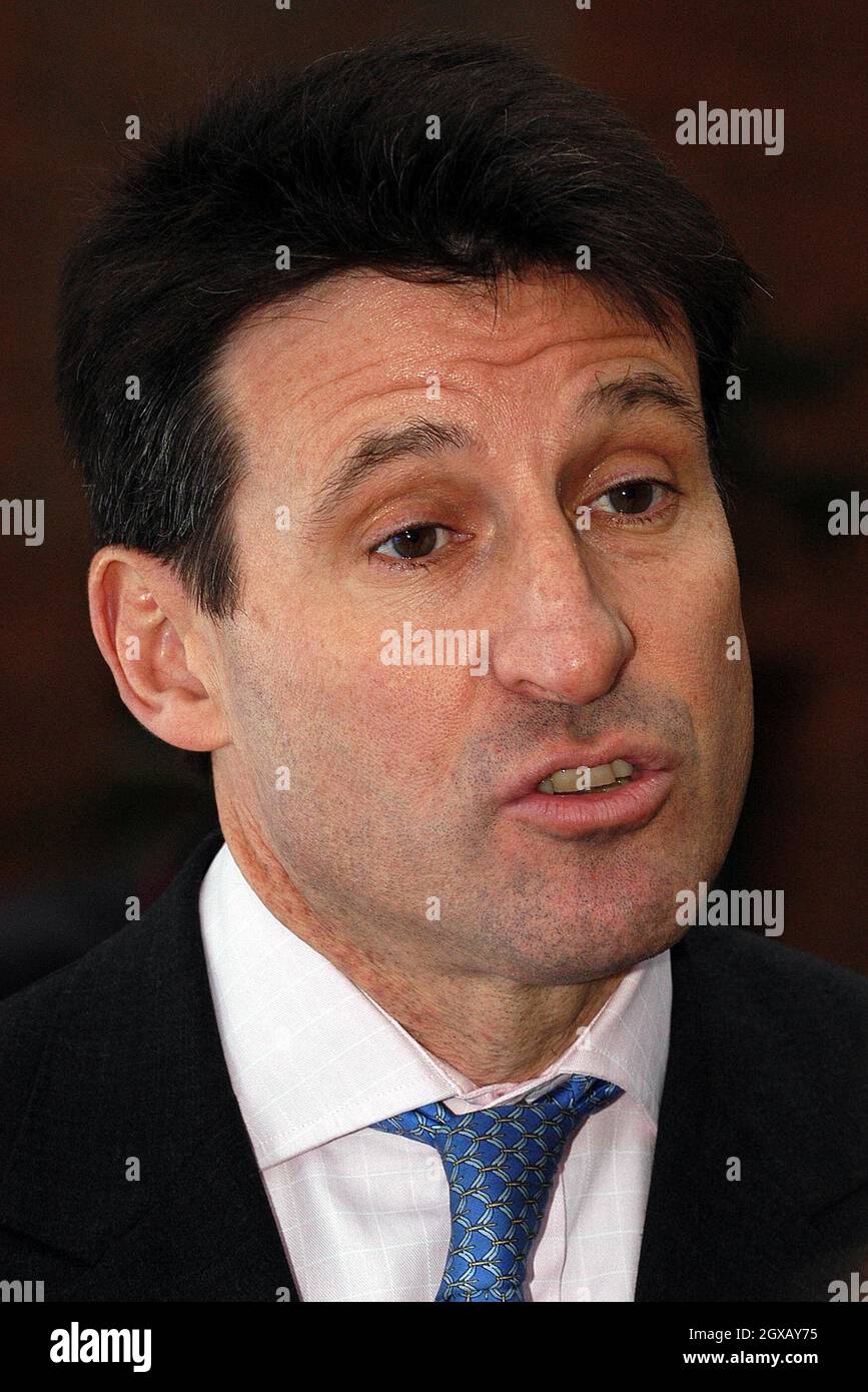 Lord Coe jumps through the EDF Energy leap counter and together with ...