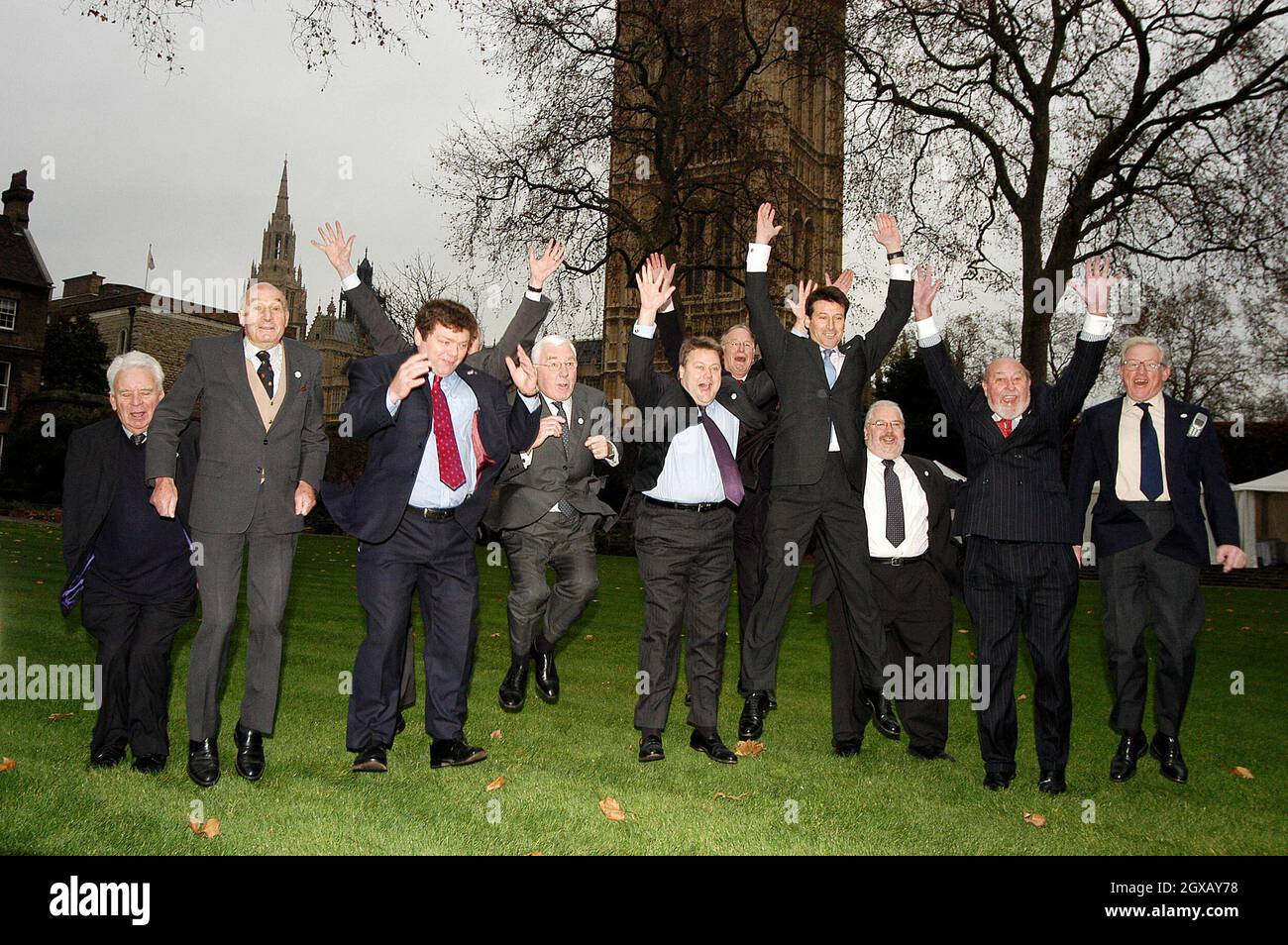Lord Coe jumps through the EDF Energy leap counter and together with ...