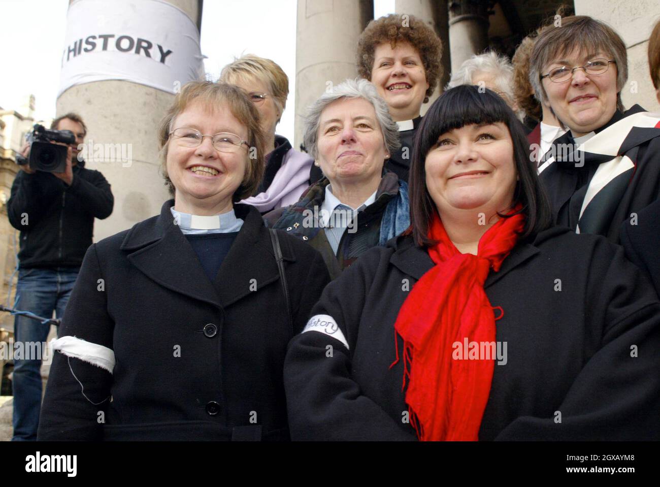Dawn French with members of the female clergy outside St Martins in the ...