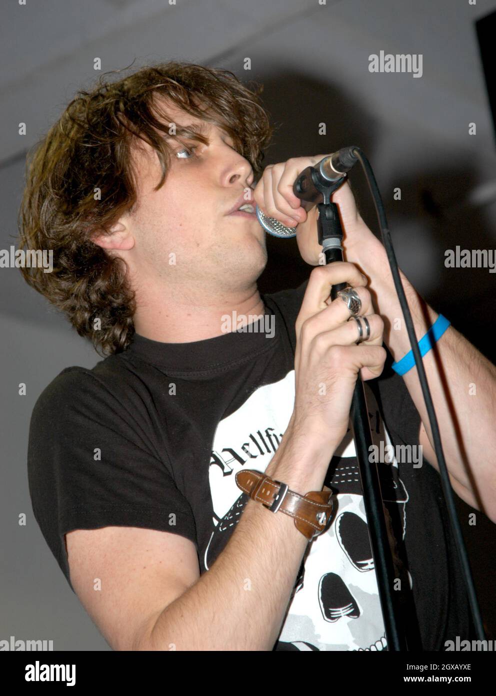 Nick Atkinson of pop rockers Rooster at an instore signing and live ...