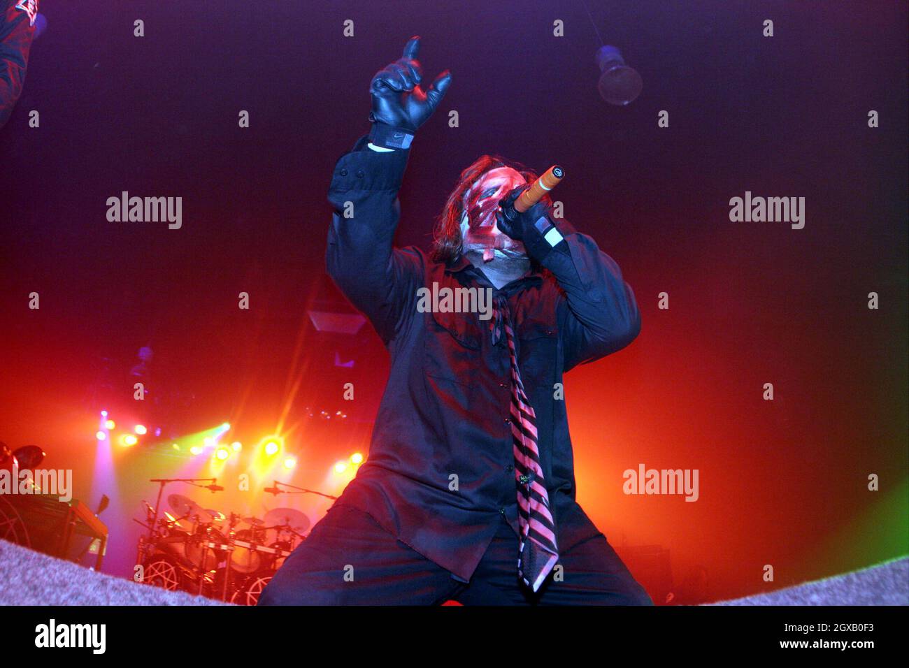 Shawn "Clown" Crahan from Slipknot performs at the PNE Forum in ...