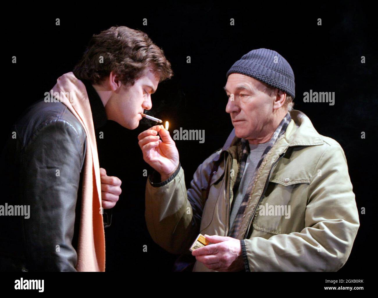 Patrick Stewart and Joshua Jackson on stage in the play A Life In The ...