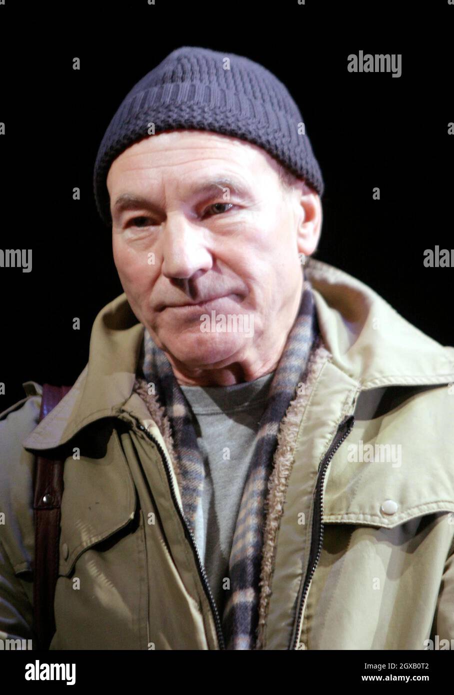 Patrick Stewart on stage in the play A Life In The Theatre, in which ...