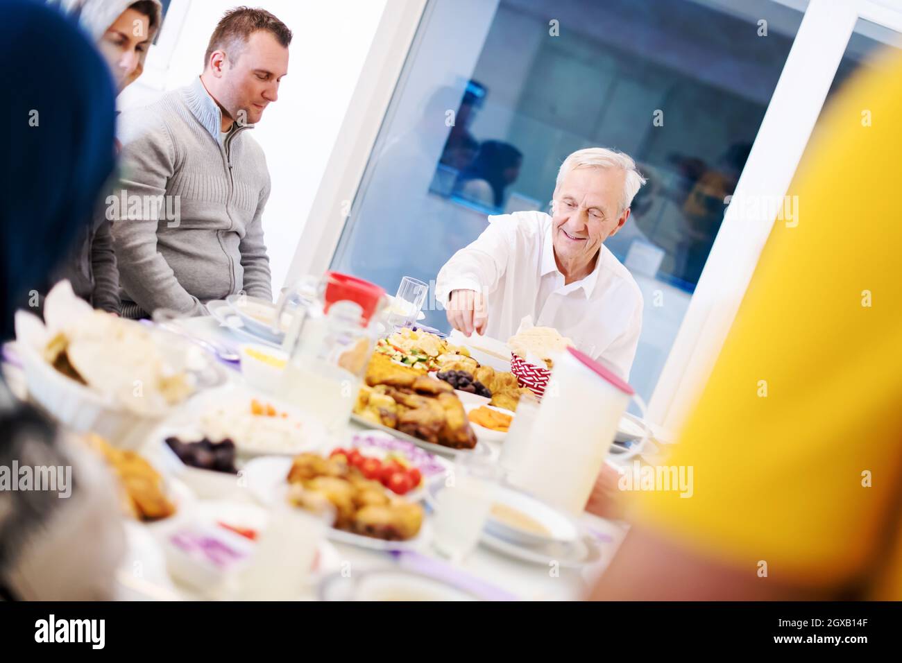 African muslim family eat hi-res stock photography and images - Alamy