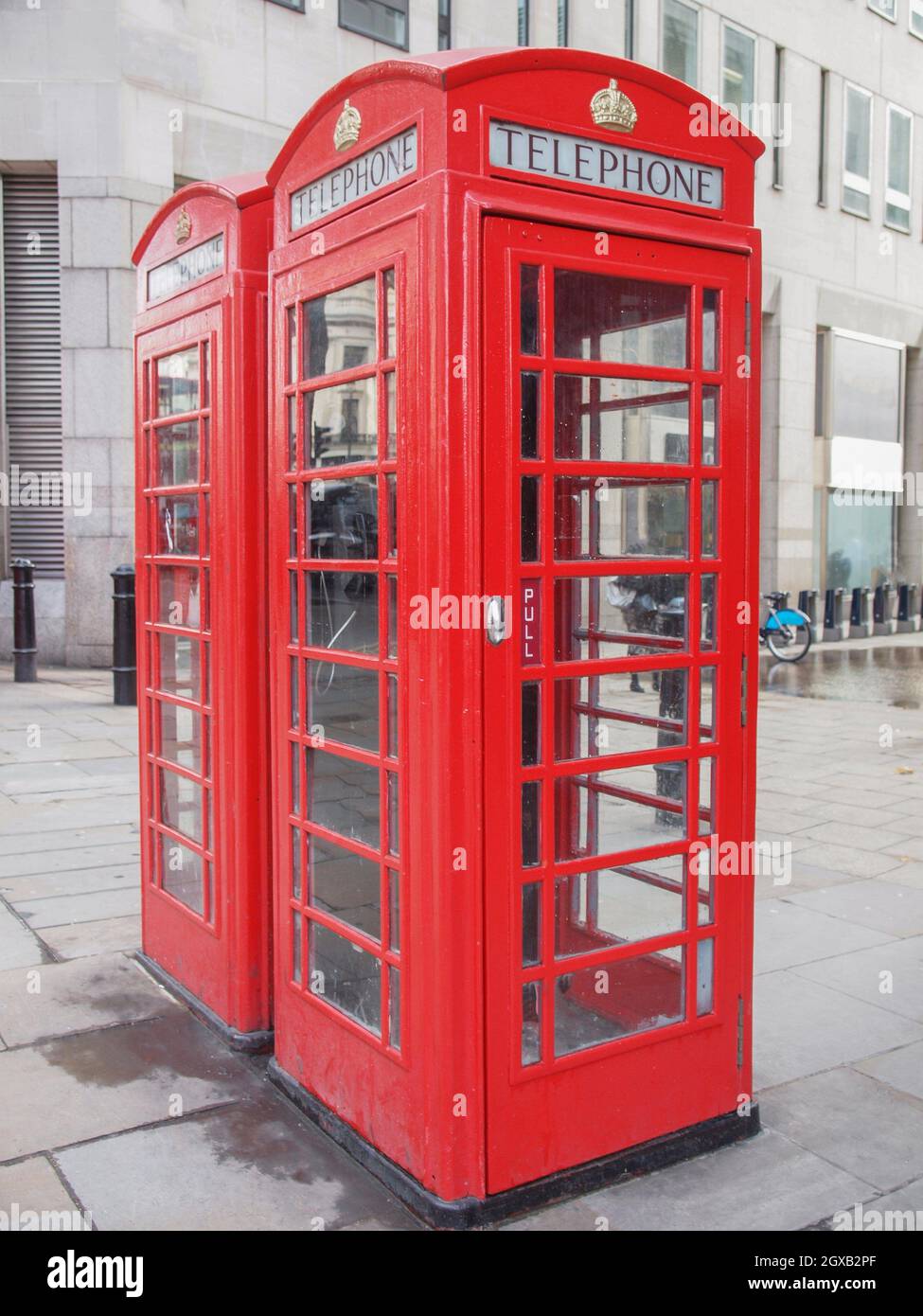 Traditional red telephone box in London UK Stock Photo - Alamy