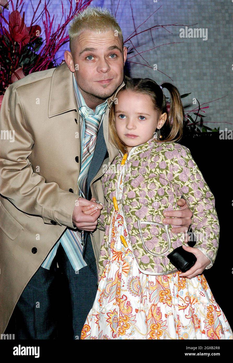 Brian Harvey and daughter arriving at The London Television Centre ...