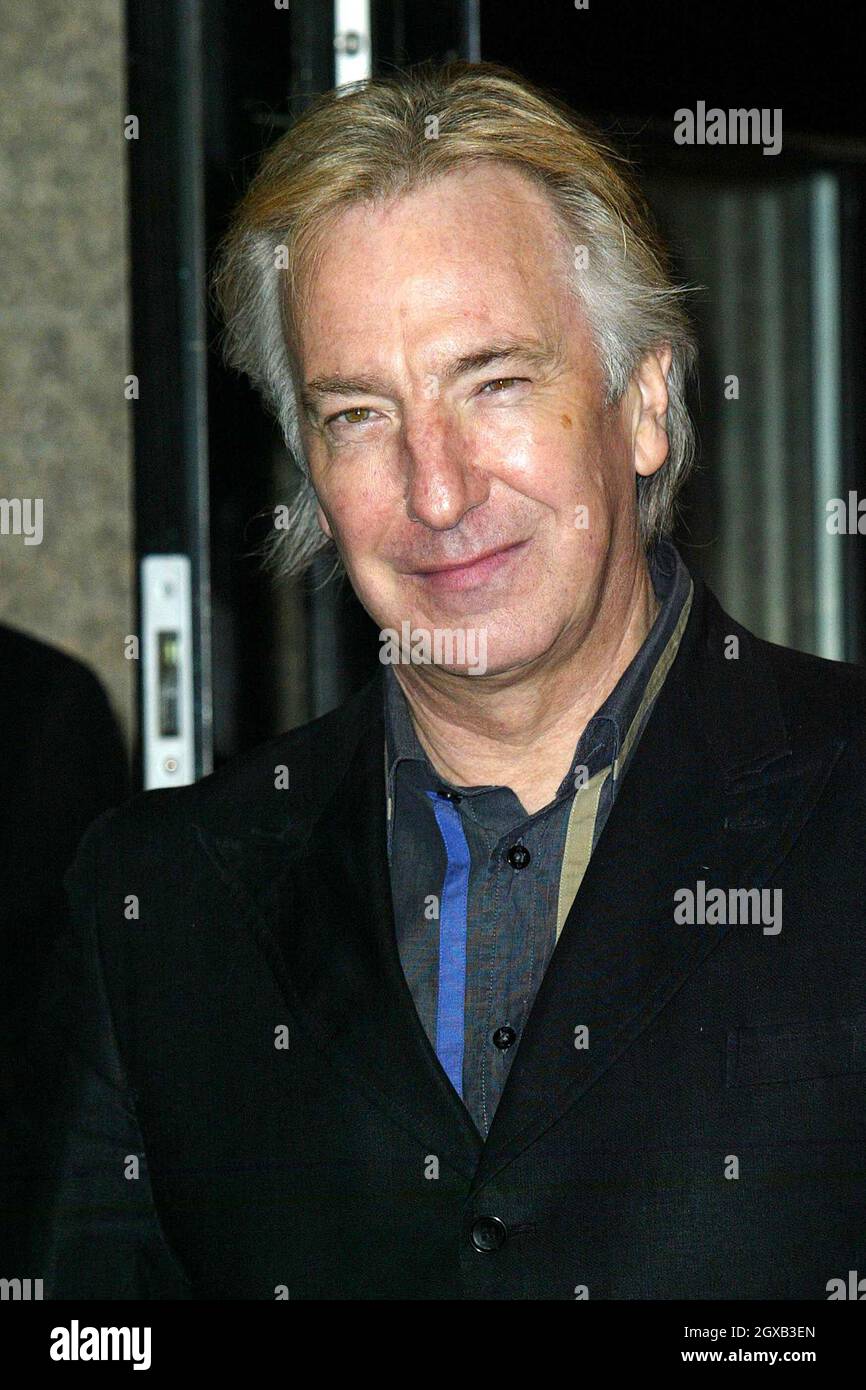 Alan Rickman attending the Hotel Rwanda UK premiere at the Vue West End ...