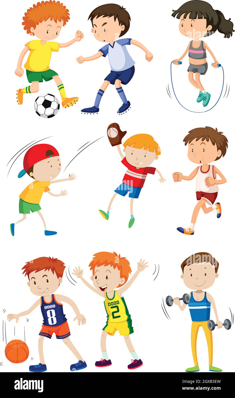 Children Playing Sports Clip Art