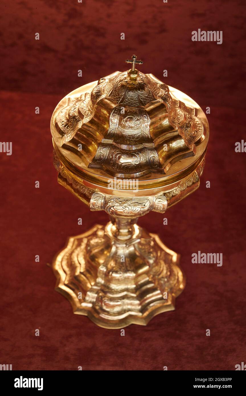 Ciborium, religious object in the First diocesan built museum in Spain ...