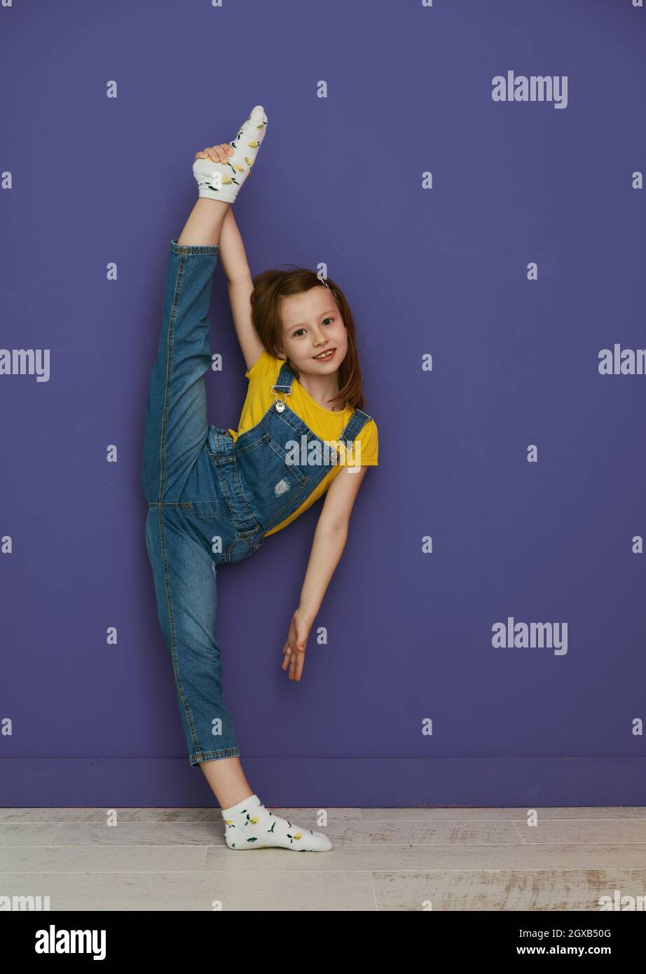Cute little girl dancing ballet at home Stock Photo - Alamy