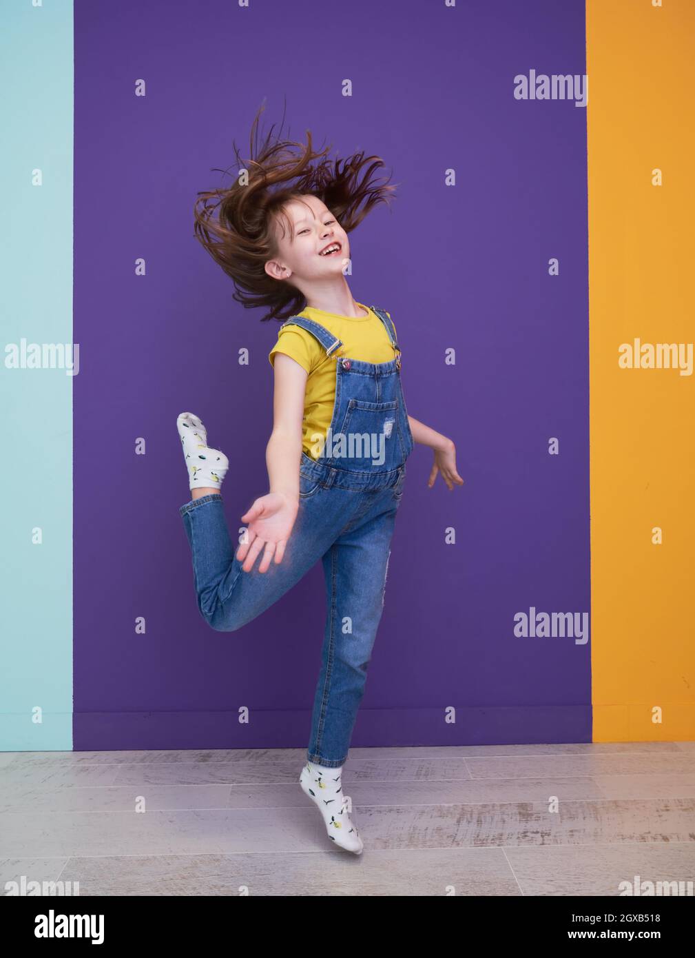 Cute little girl dancing ballet at home Stock Photo - Alamy
