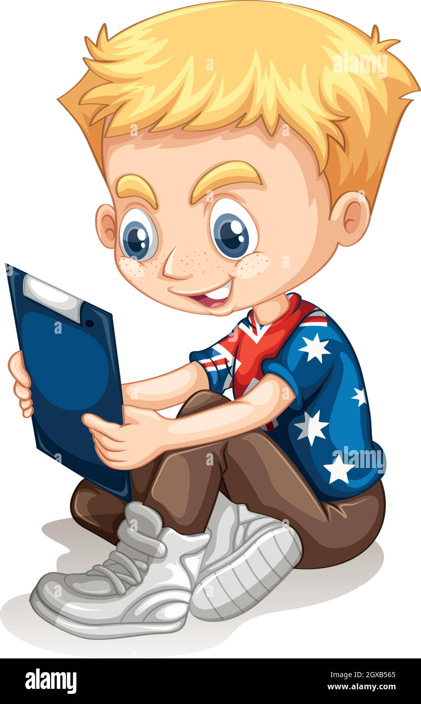 Little boy reading from the board Stock Vector Image & Art - Alamy