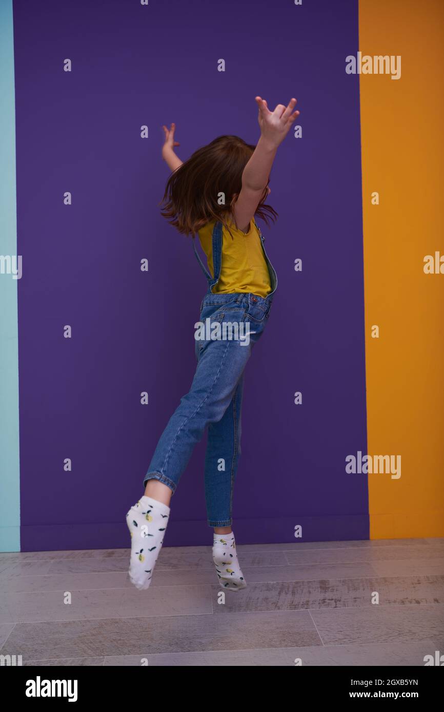 Cute little girl dancing ballet at home Stock Photo - Alamy
