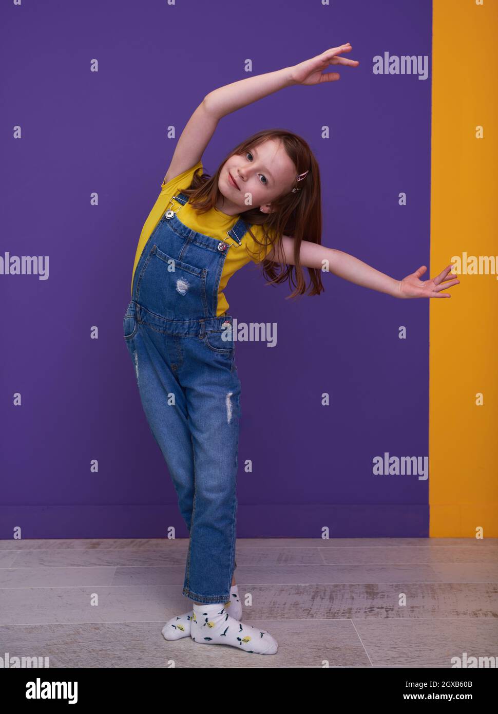 Cute little girl dancing ballet at home Stock Photo - Alamy