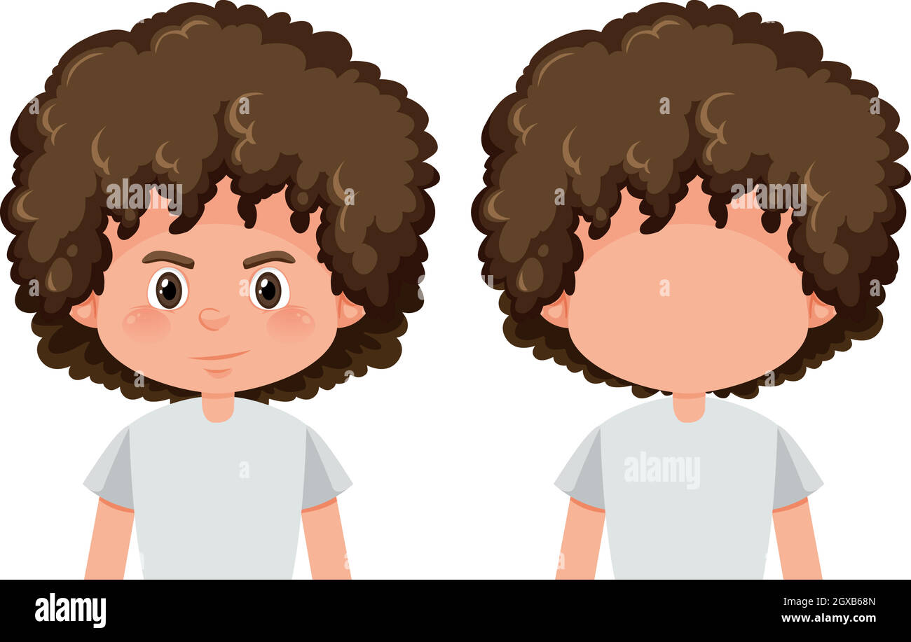 Boy With and Without Face Stock Vector Image & Art - Alamy