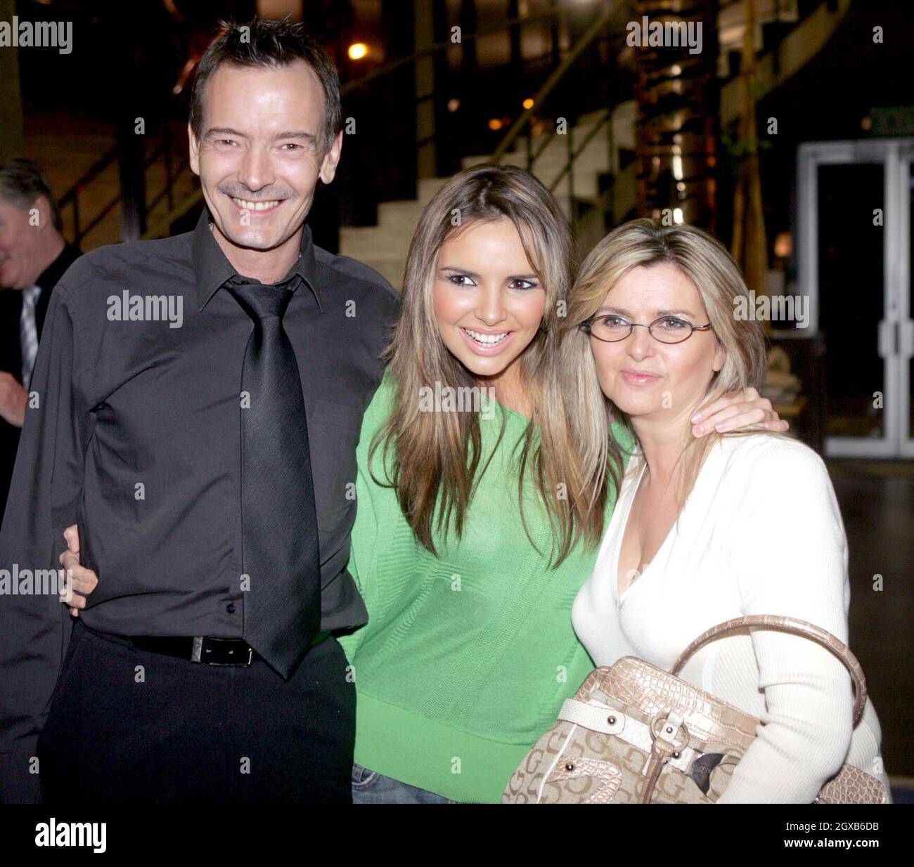 Nadine Coyle from Girls Aloud pictured with her parents Nial and Lilian ...