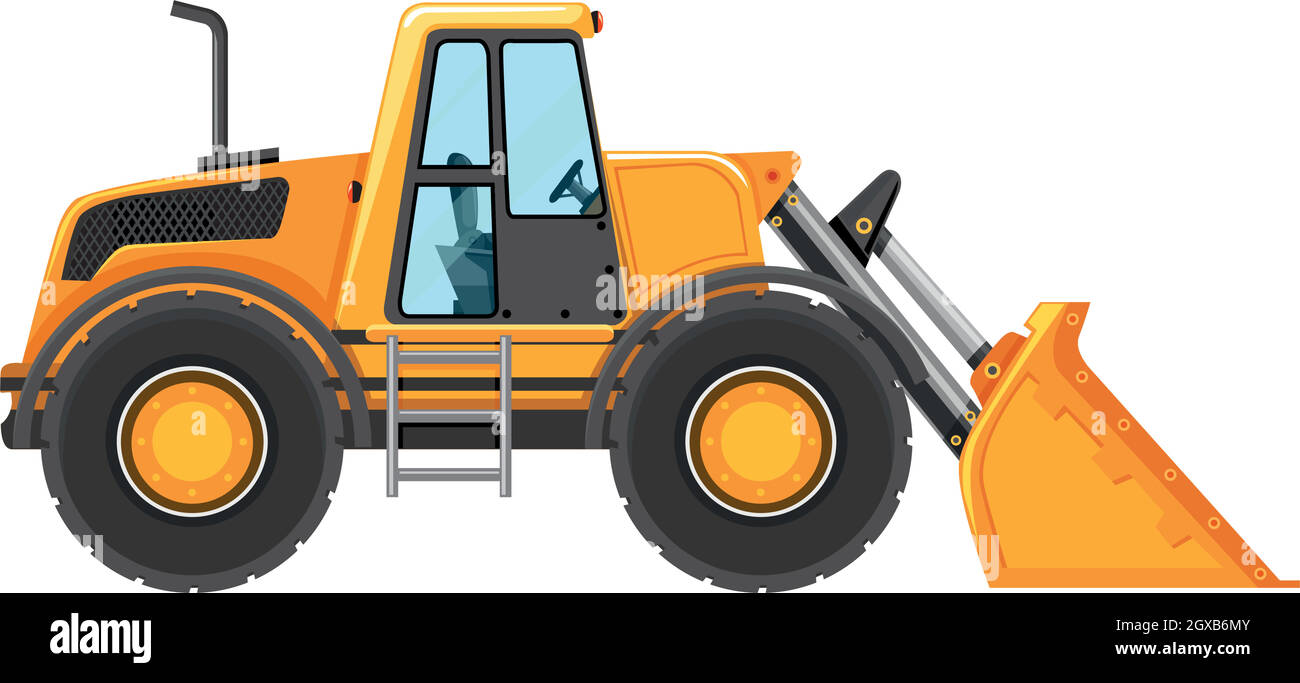 Bulldozer Side View Drawing