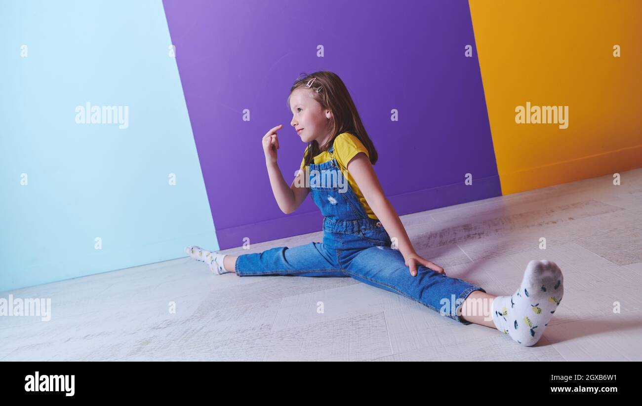 Cute little girl dancing ballet at home Stock Photo - Alamy