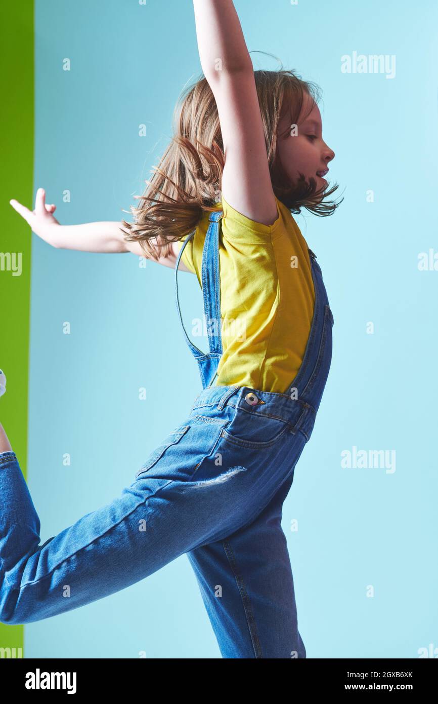Cute little girl dancing ballet at home Stock Photo - Alamy