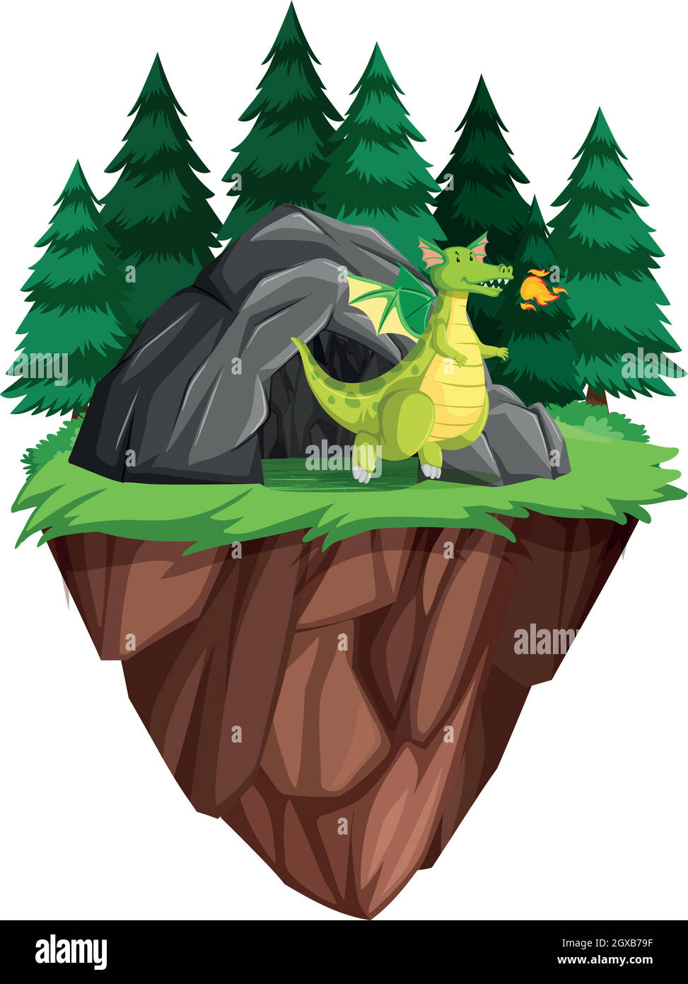 Dragon tree on stone Stock Vector Images - Alamy