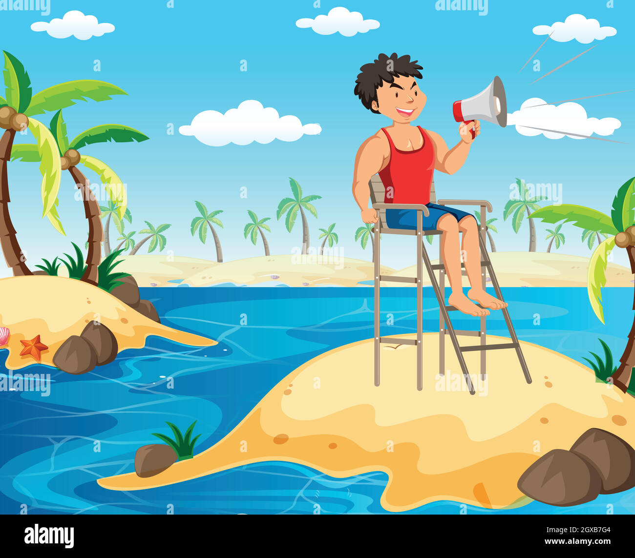 Life buoy on sand Stock Vector Images - Alamy