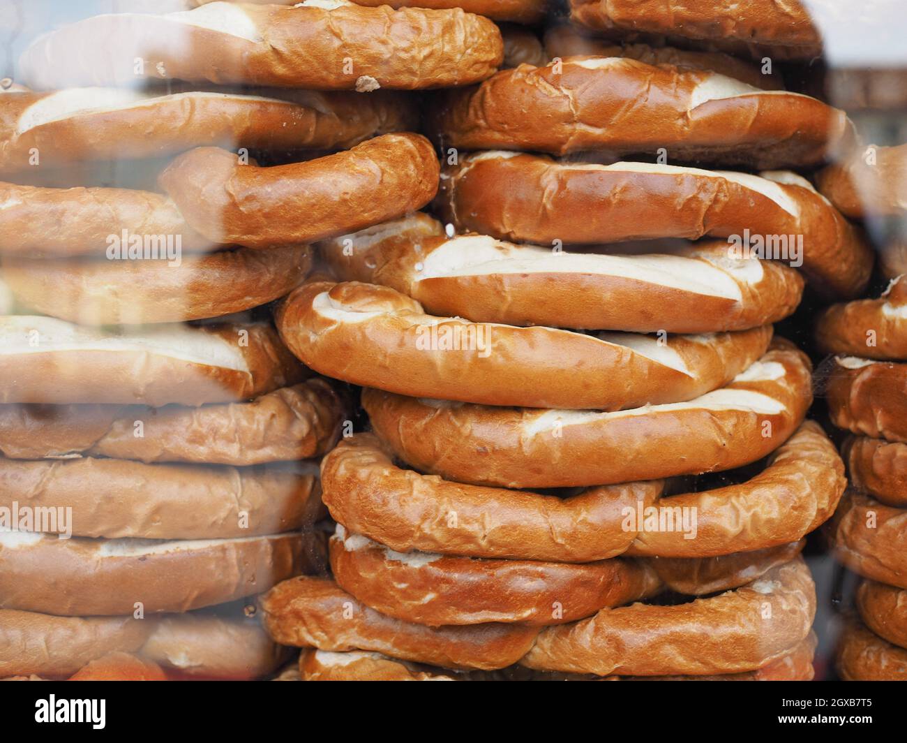 pretzel bread (aka Brezel or bretzel) baked food Stock Photo - Alamy