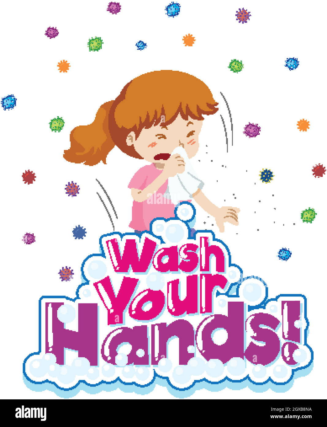 Coronavirus theme poster design with word wash your hands Stock Vector ...