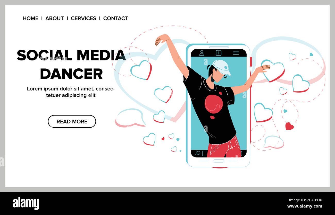 Social Media Dancer Performing Dance Online Vector Stock Vector Image ...