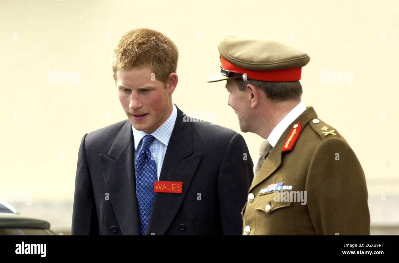 Prince Harry, accompanied by Prince Charles, arrives at Sandhurst Royal ...