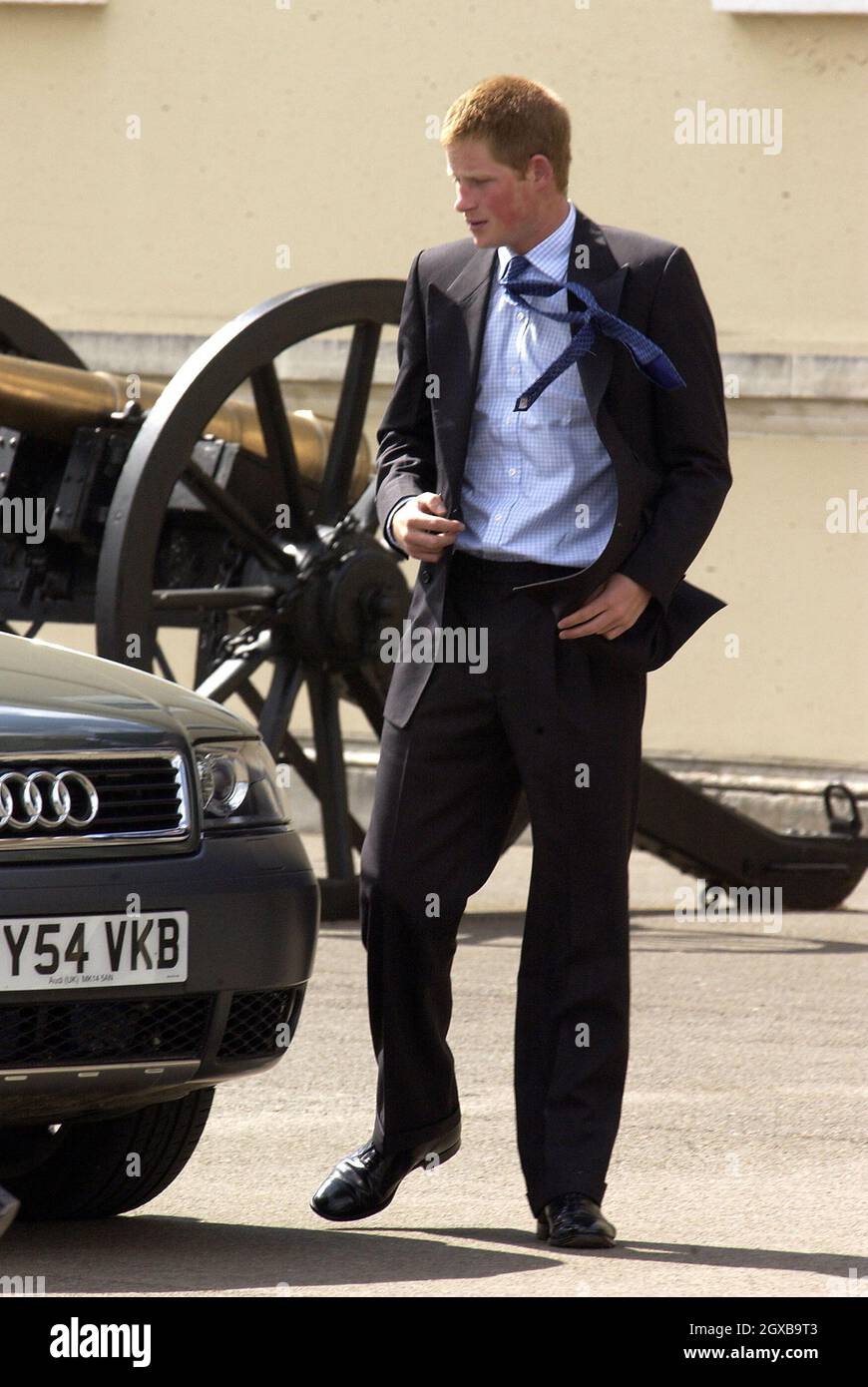 Prince Harry, accompanied by Prince Charles, arrives at Sandhurst Royal ...