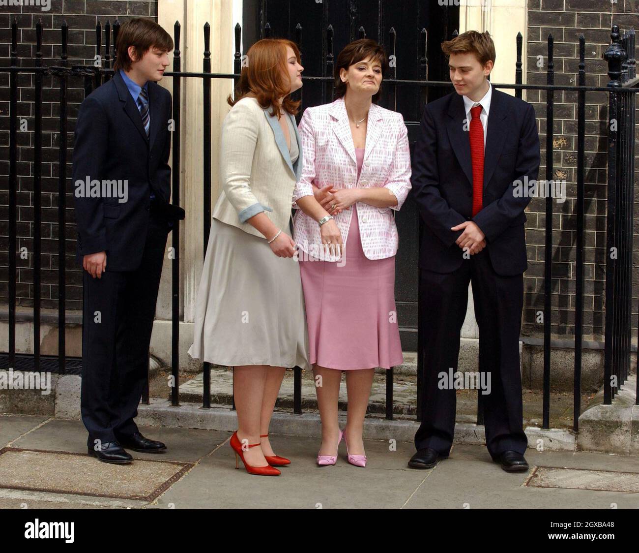 Tony Blair, Cherie Blair and children Euan, Nicky, Kathryn and Leo at ...