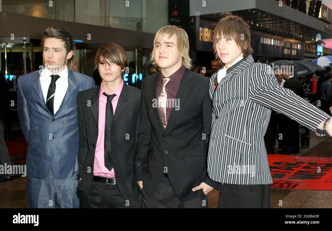 McFly pictured outside the Odeon Leicester Square in London where the ...
