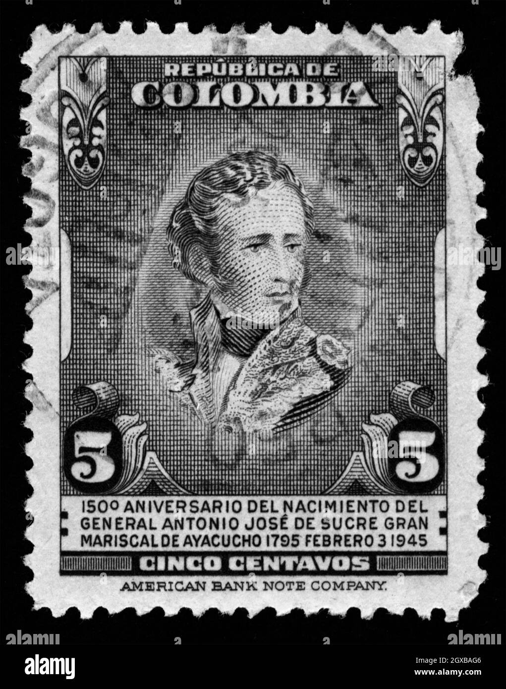 Colombia stamp vintage hi-res stock photography and images - Alamy