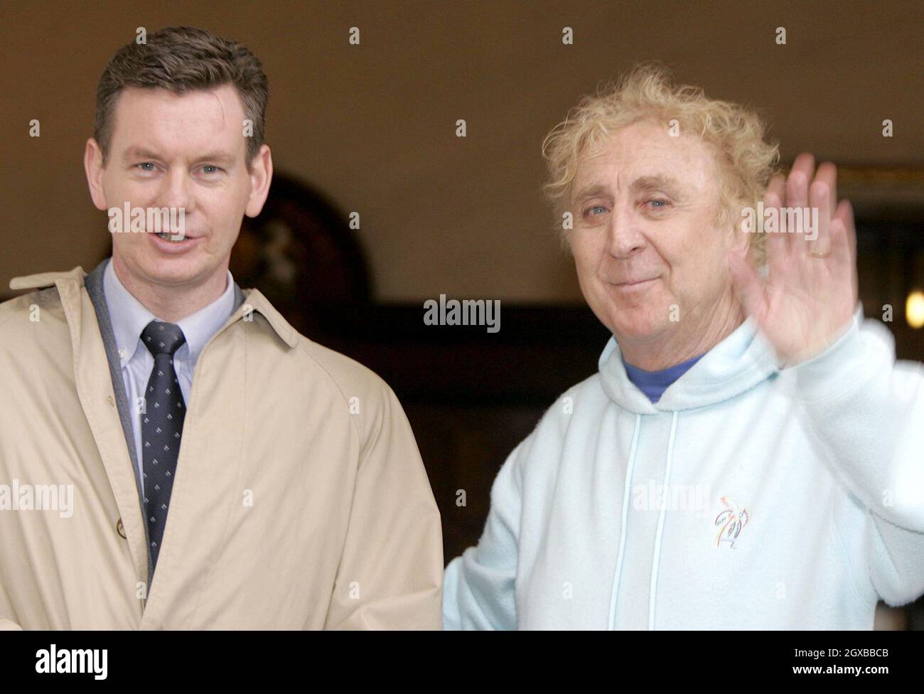 John Gordon Sinclair and Gene Wilder pose outside the Theatre Royal ...