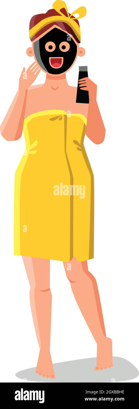 Lady after bath Stock Vector Images - Alamy